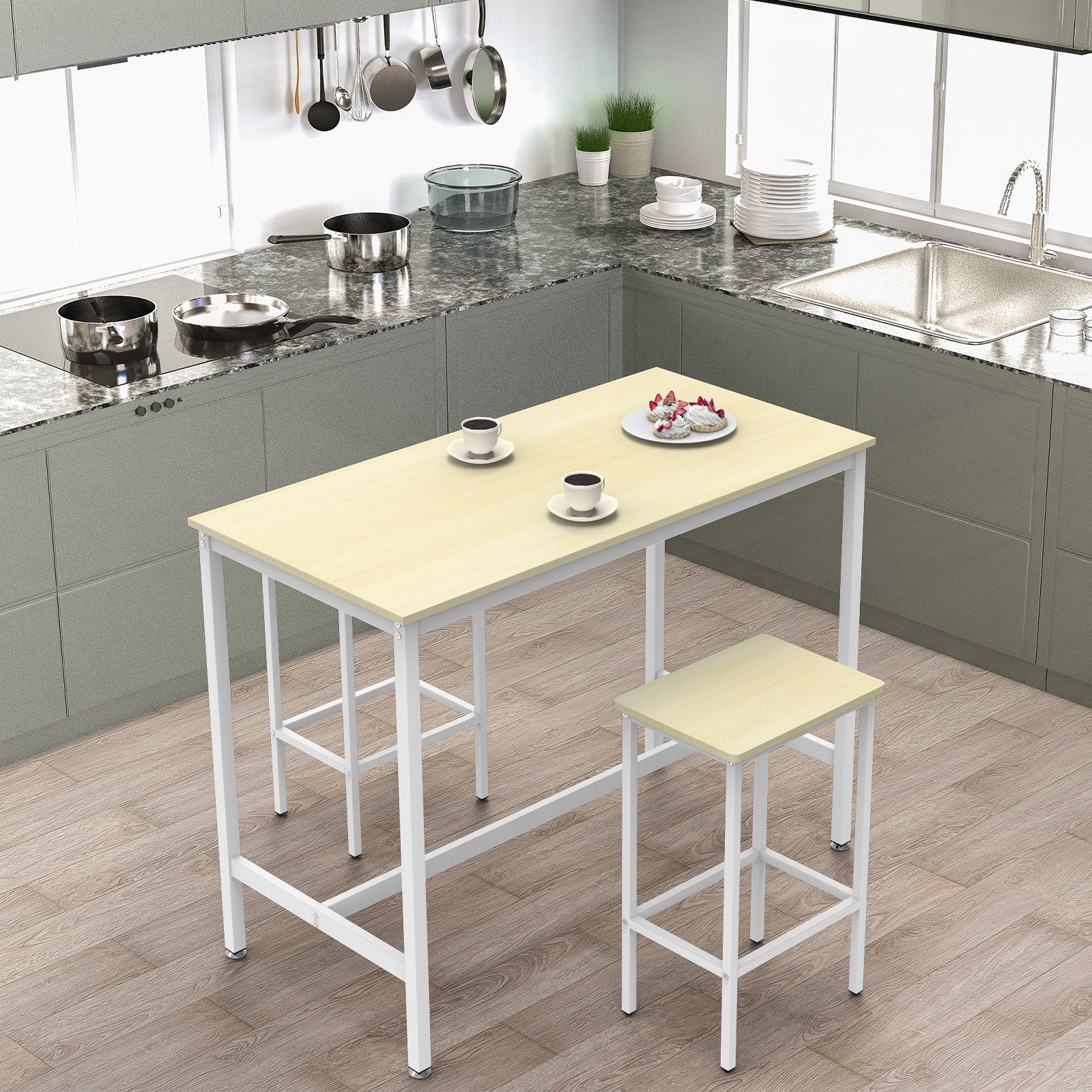 17 Stories Loughborough 2 - Person Counter Height Table Dining Set ...