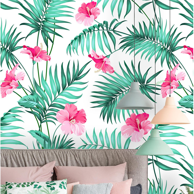 Bay Isle Home™ Polegate Removable Palm Leaves Flowers 8.33' L x 25" W ...
