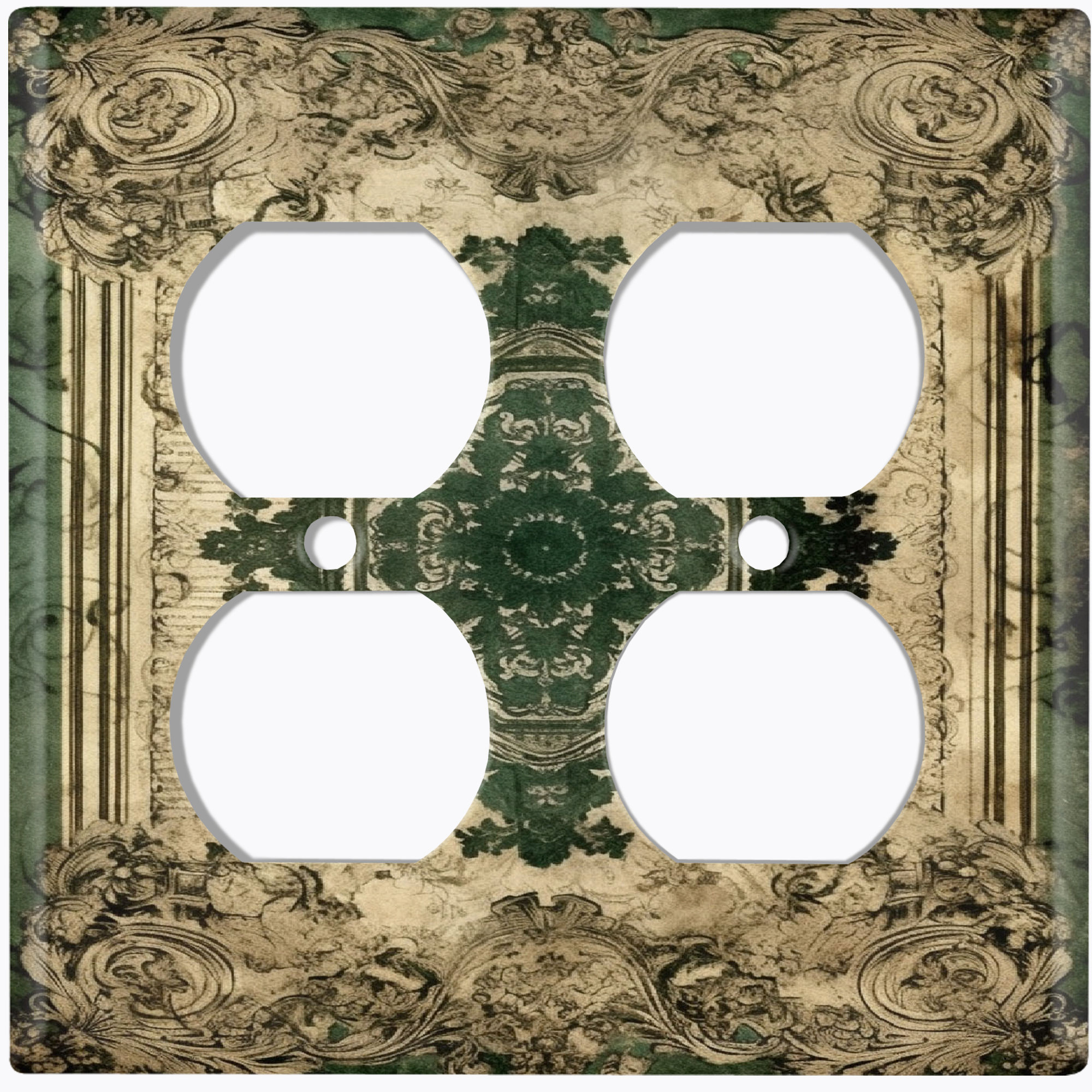 WorldAcc Metal Light Switch Plate Outlet Cover (Elegant Biege Damask ...