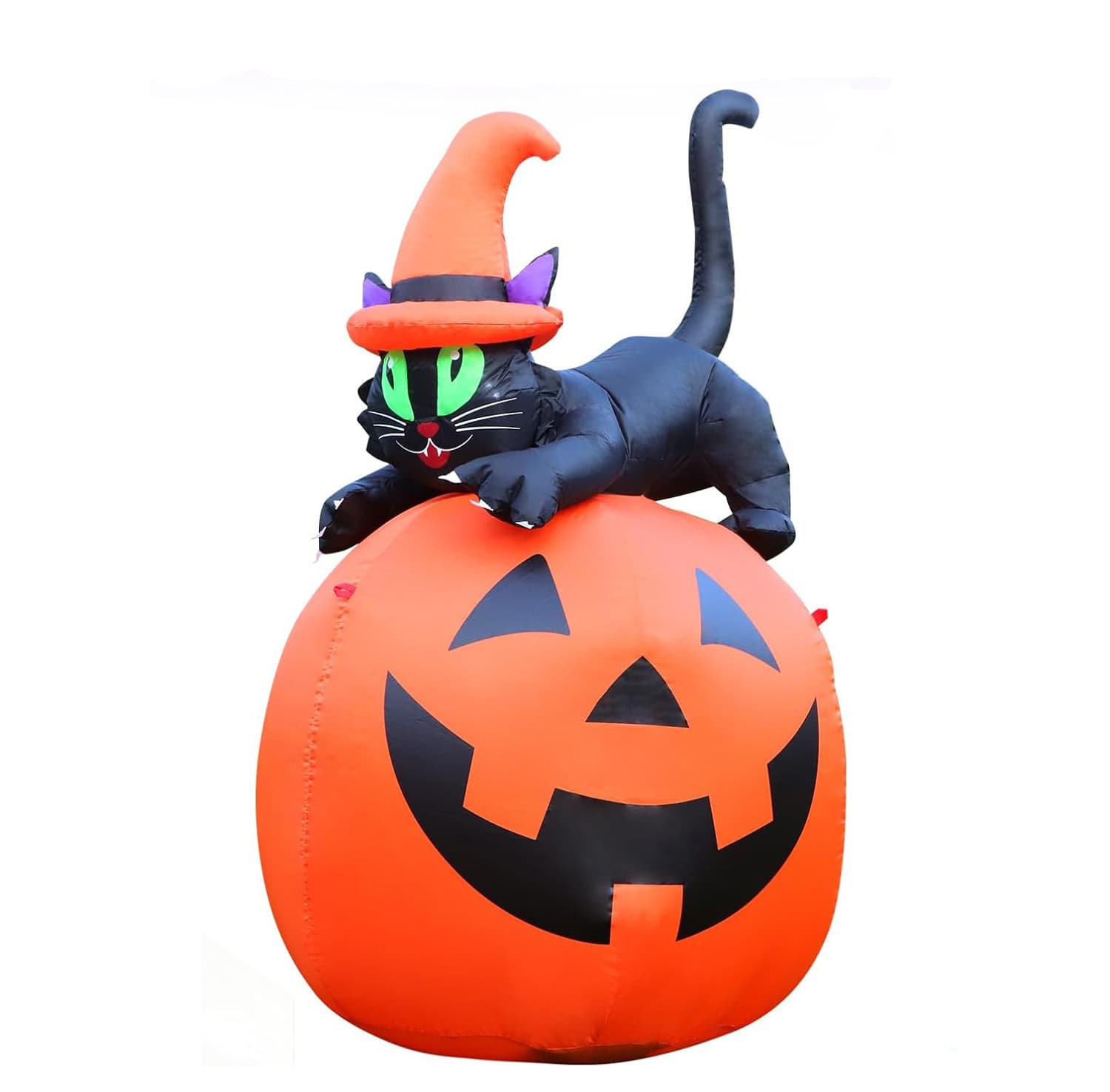 One Allium Way 5FT Lighted Halloween Inflatable Pumpkin Yard Decoration ...