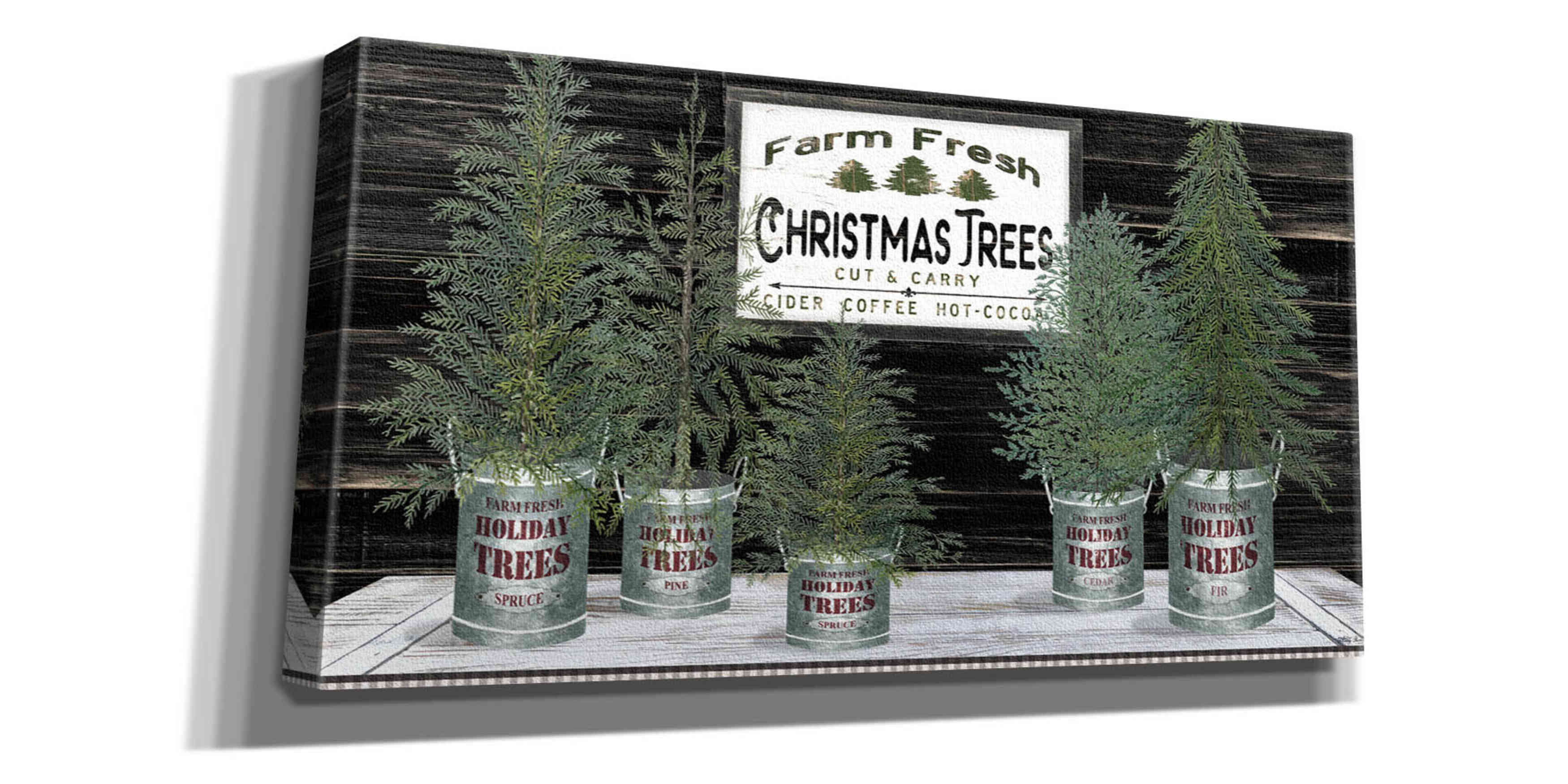 The Holiday Aisle® Wildon Home® 'Galvanized Pots Christmas Trees II' By ...