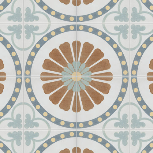 Merola Tile Revival Ring Mini 4" x 4" Ceramic Patterned Wall & Floor ...