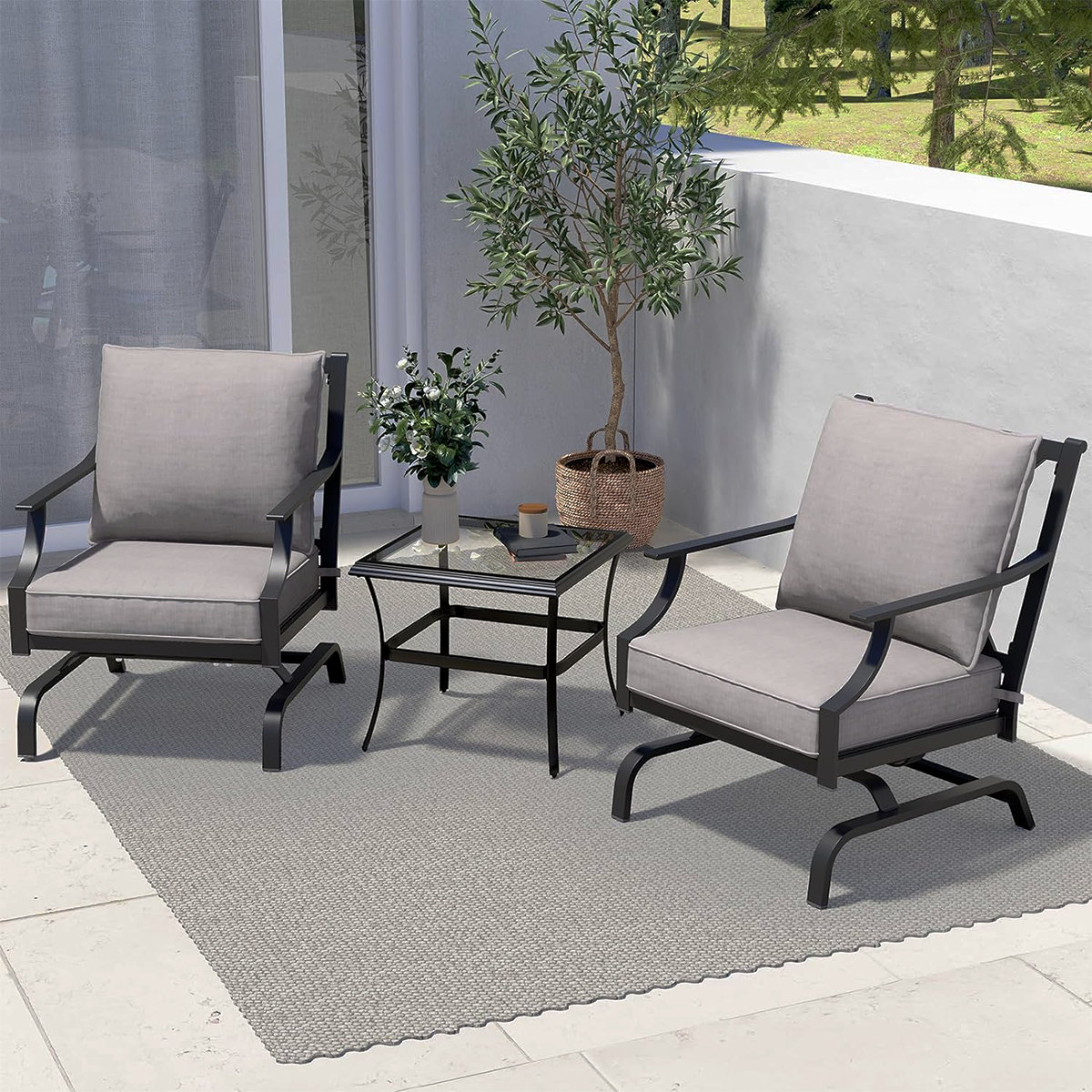 Olilawn Rocking Chairs Patio Chairs Bistro Sets Conversation Chair Set ...