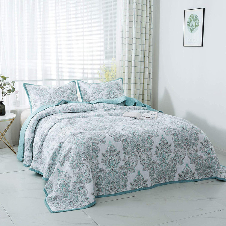 Kasentex Modern & Contemporary Cotton Floral Coverlet Set | Wayfair