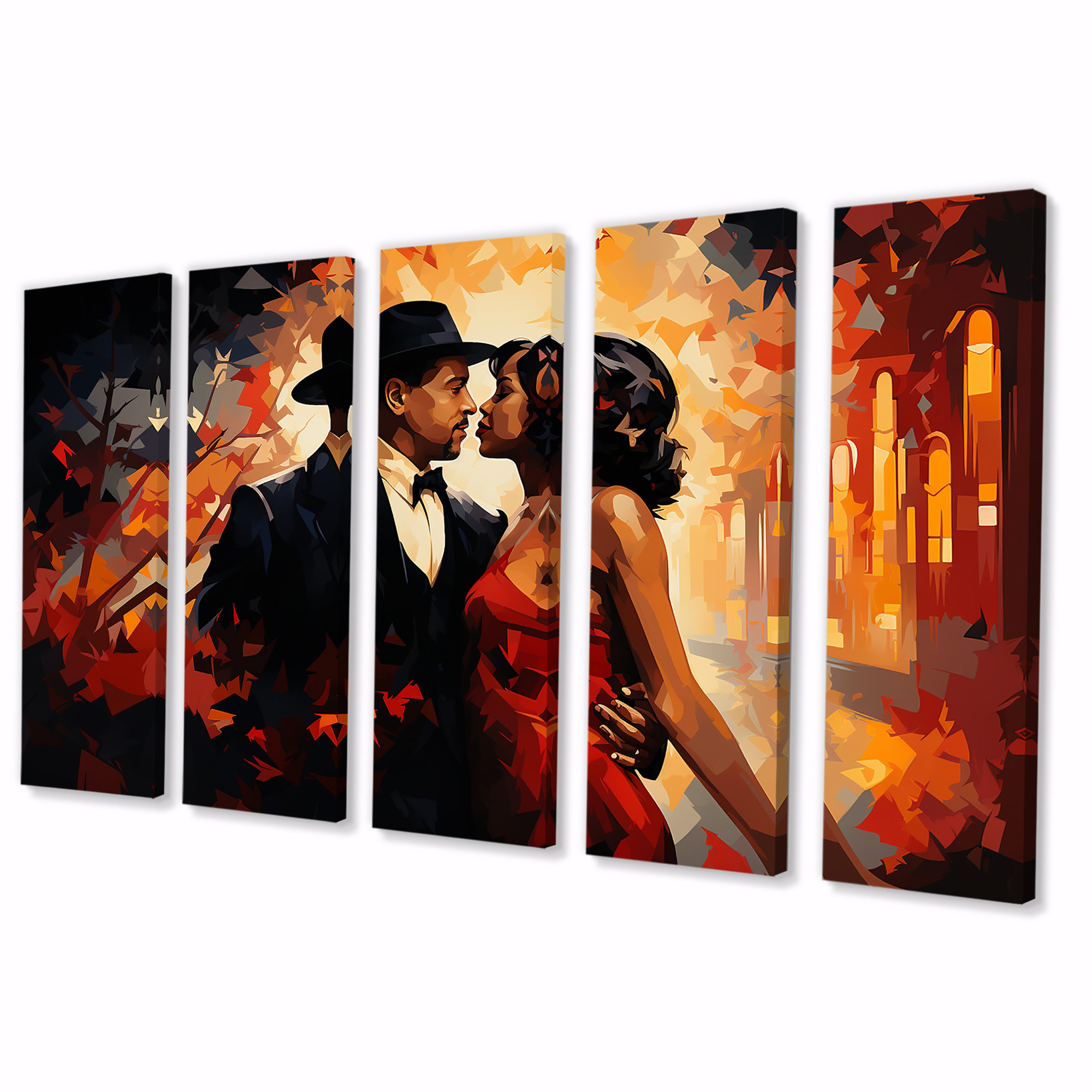 Lark Manor™ Red And Orange Harlem Renaissance Jazz Couple - Harlem ...