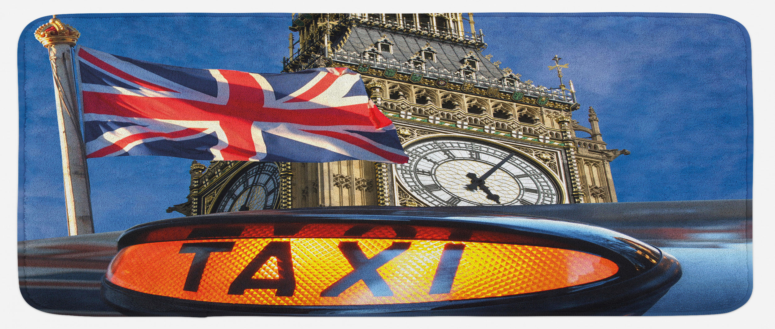 East Urban Home Union Jack Flagon Pole And Big Ben Taxi Cab Urban ...