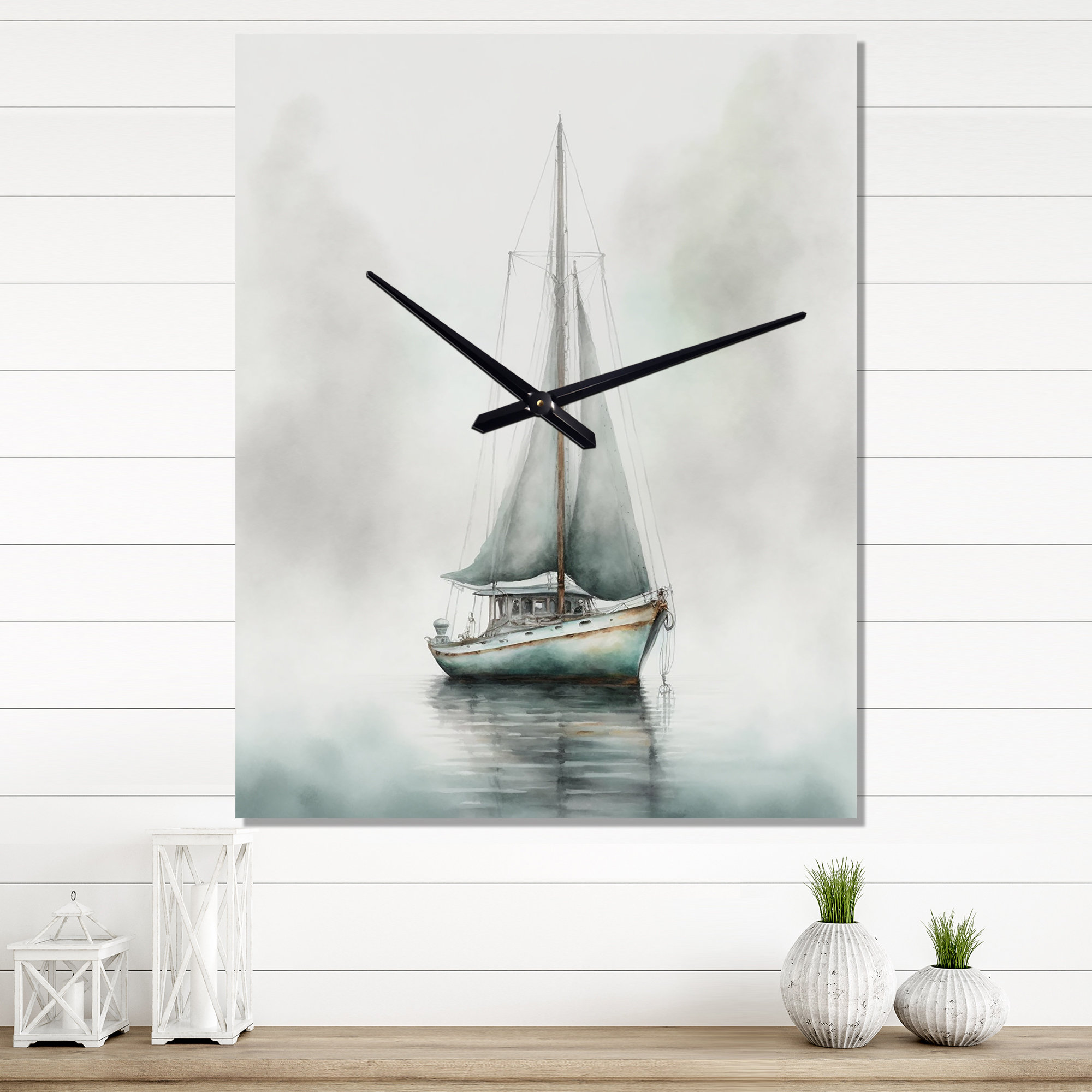 East Urban Home Jaleb - Coastal Boat Wall Clock Oversized | Wayfair