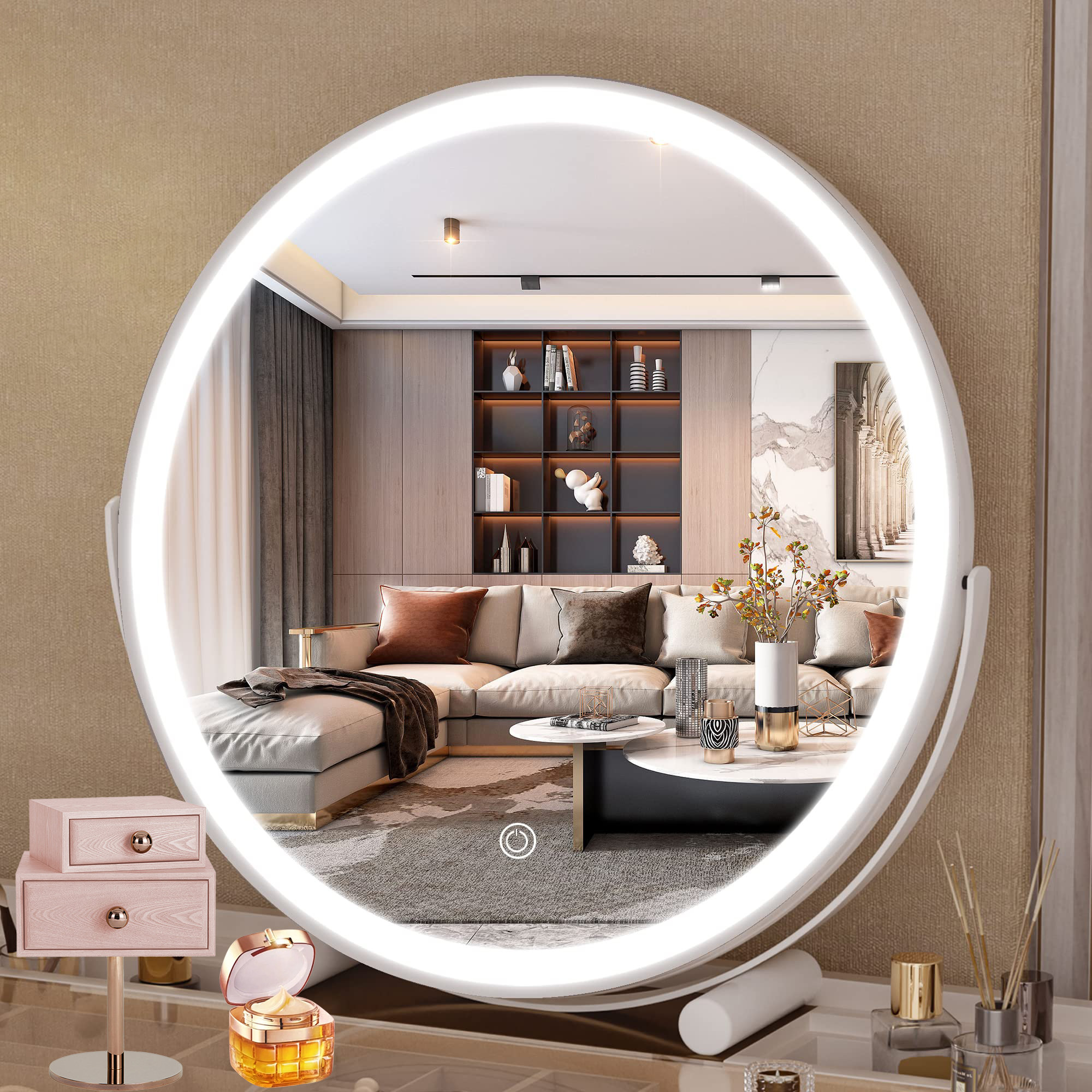 MARZTEC 16 LED Makeup Mirror, Lighted Smart Touch, 3 Colors, Dimmable ...