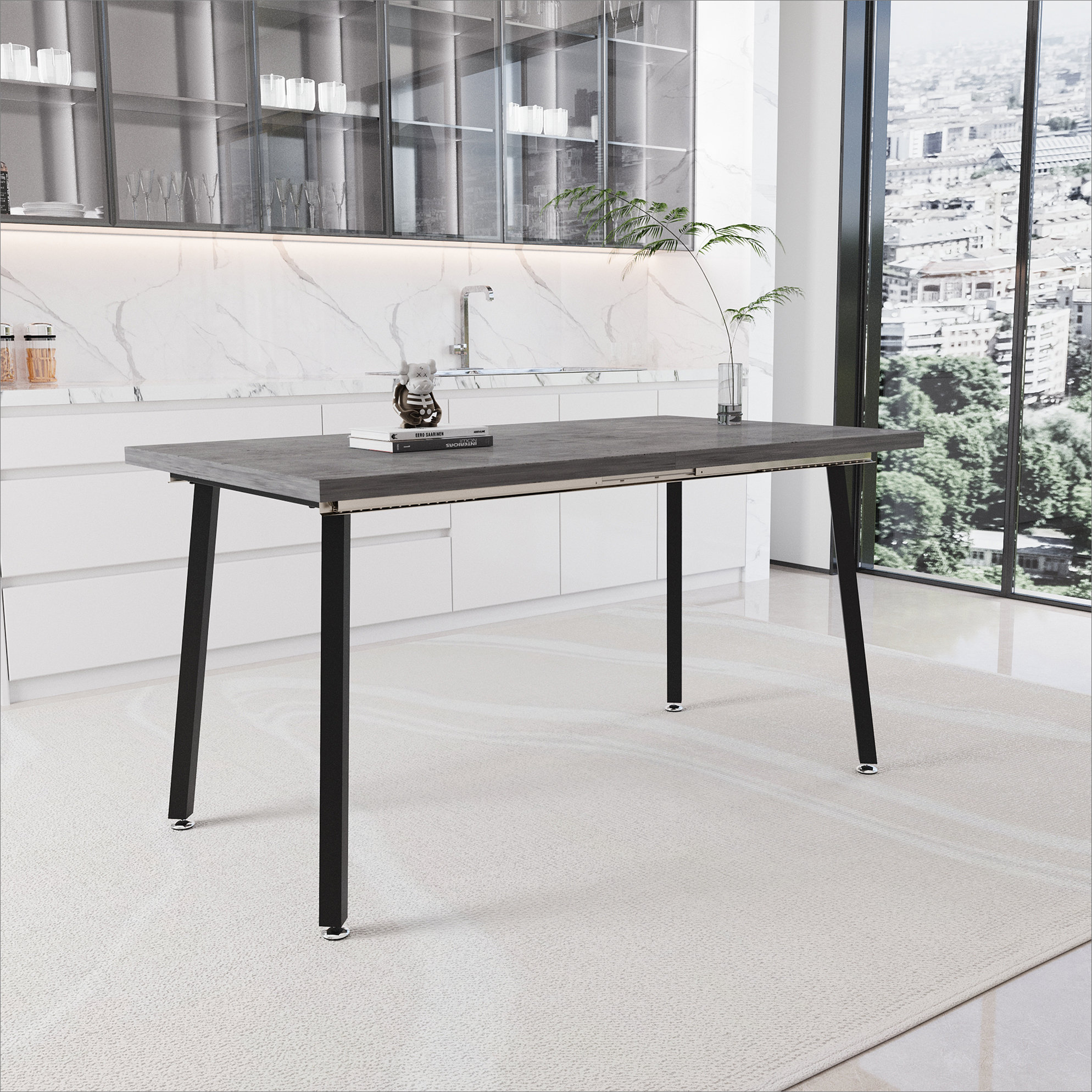 Latitude Run® 55.12-70.87"expandable modern kitchen dining table ...