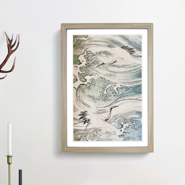 East Urban Home Storks Flying Above Water - Picture Frame Painting ...