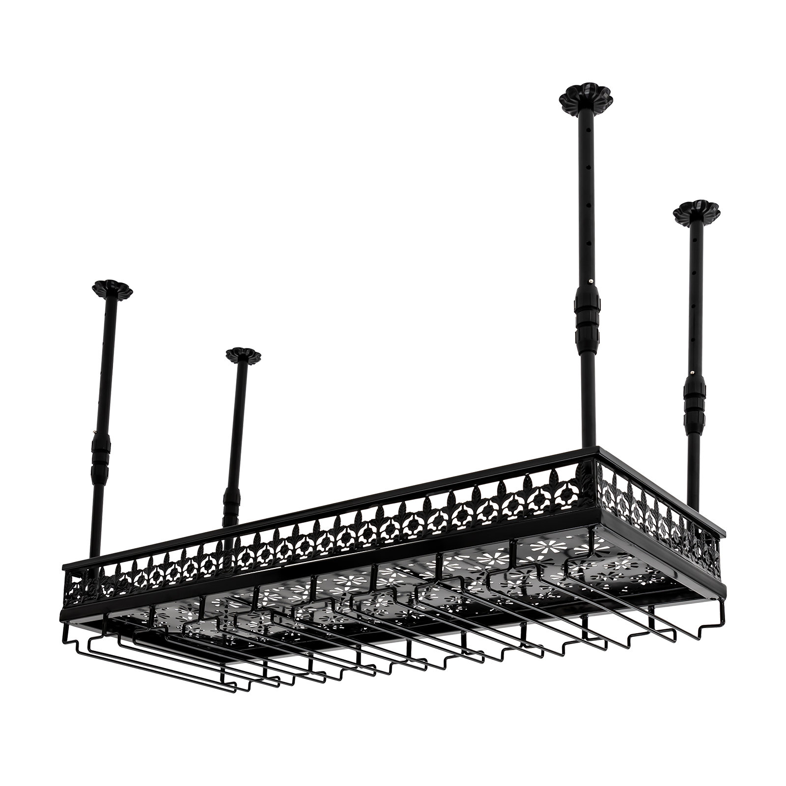 Red Barrel Studio® Glenna 6 Bottle Industrial Hanging Rectangular Wine ...