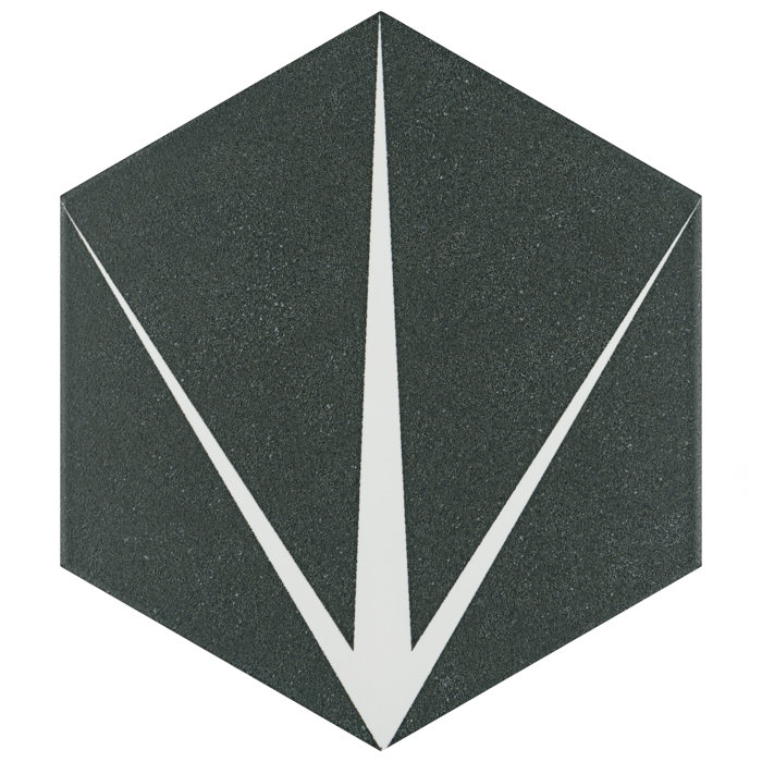 Merola Tile Trident 9" W x 10" L Porcelain Patterned Wall & Floor Tile ...