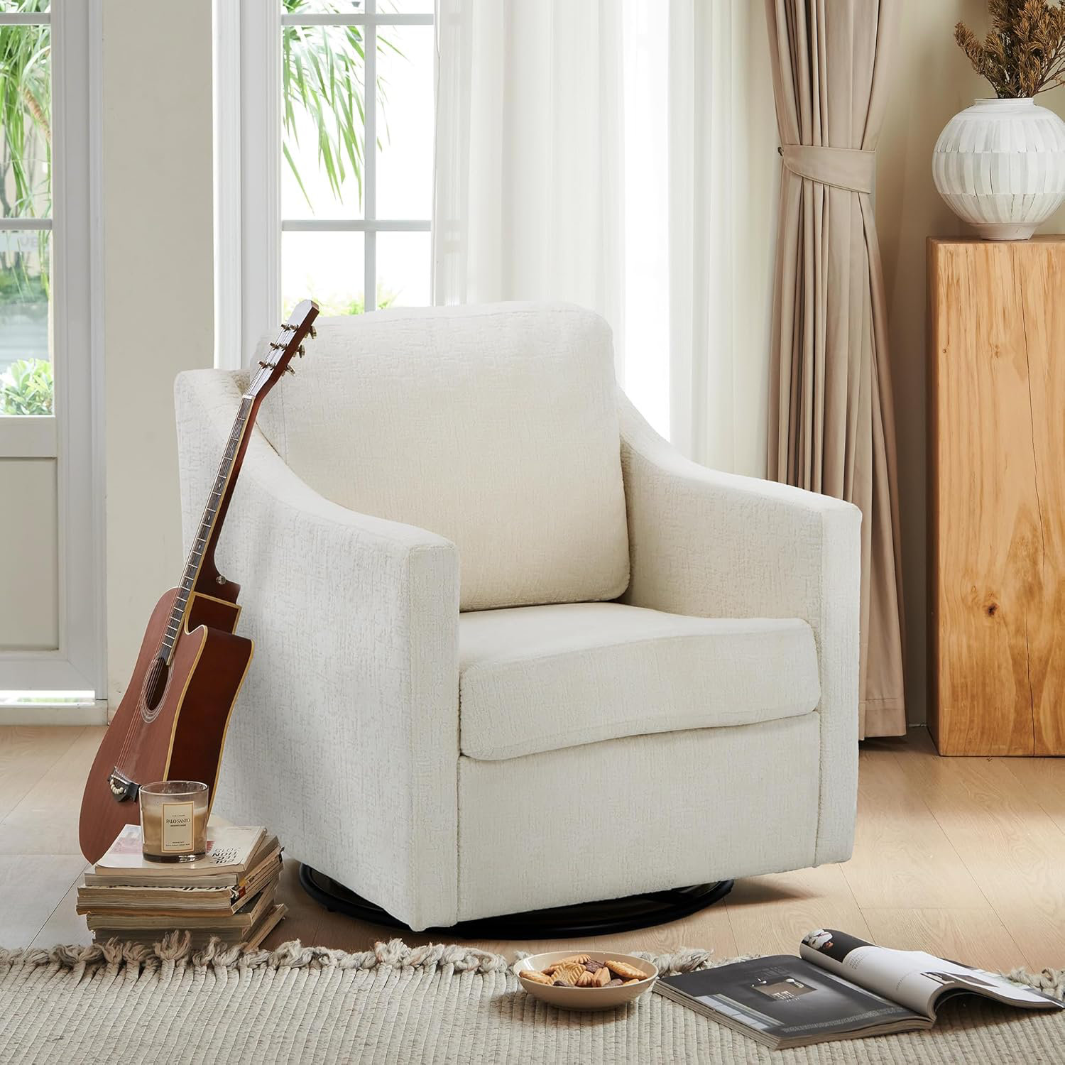 Red Barrel Studio® Swivel Accent Chair, 360° Rotation Chenille ...