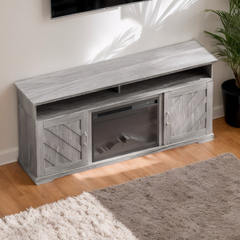 Red Barrel Studio® Stove TV Cabinet with Remote Control | Wayfair