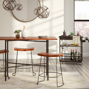 17 Stories Gernold Solid Wood Stool & Reviews | Wayfair