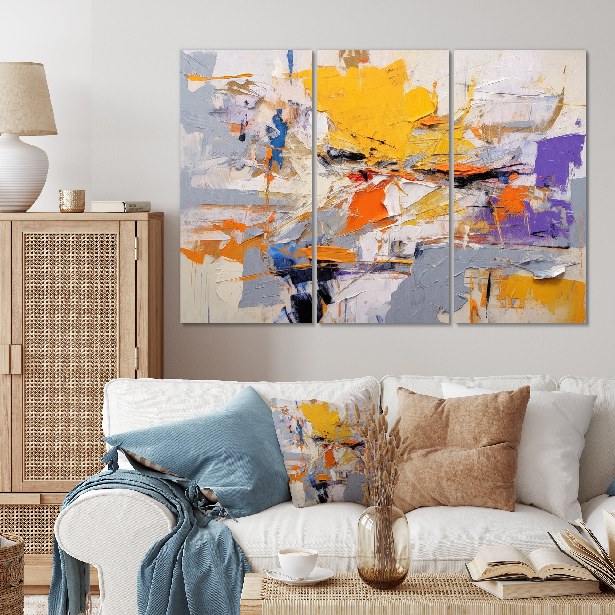 Ivy Bronx Poetic Expressionism In Purple And Orange II - Abstract ...