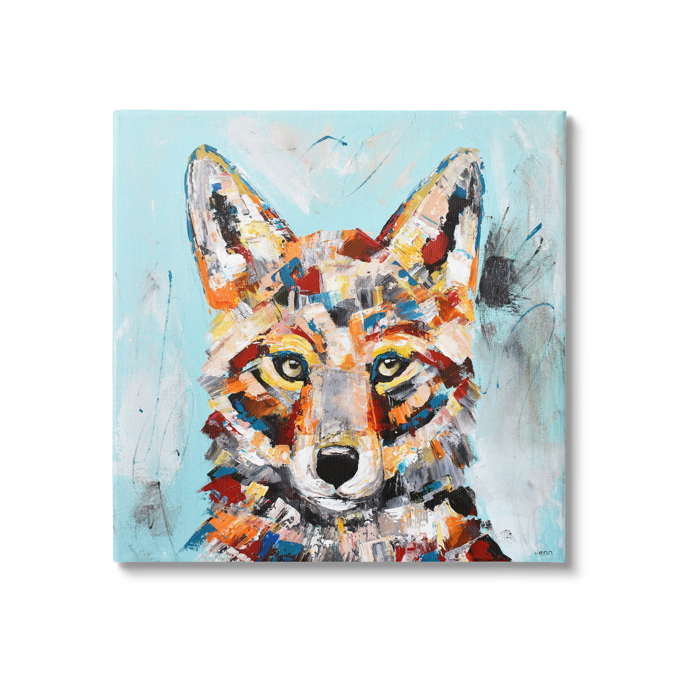 Stupell Industries Urban Fox Brushed Splatter Canvas Wall Art By Jen ...