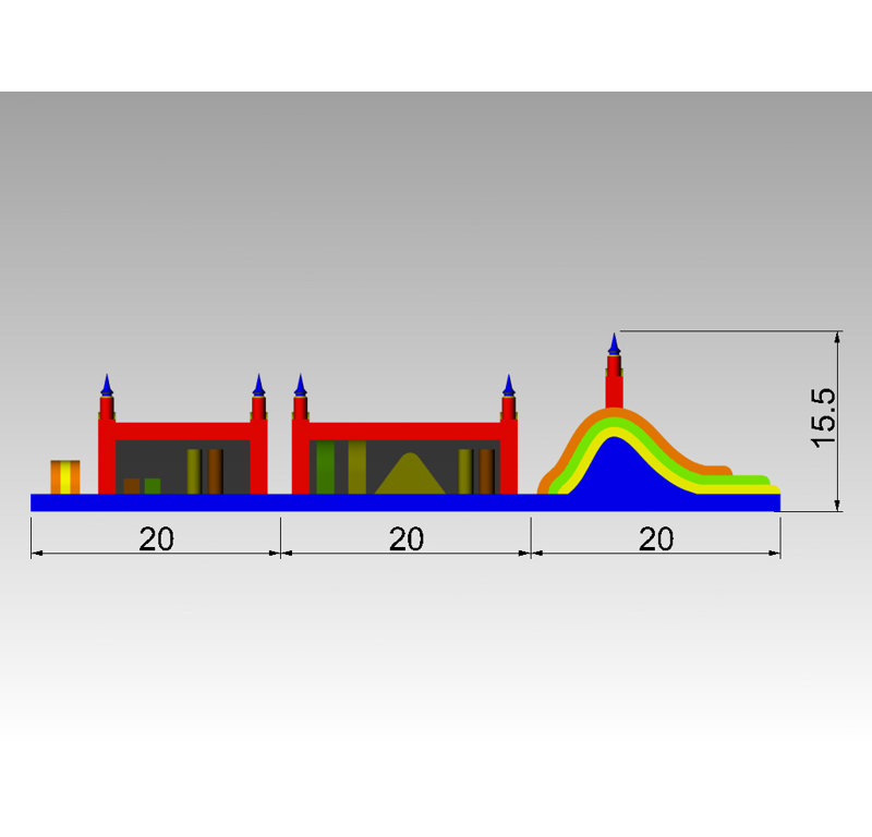 JumpOrange Rainbow Titan Commercial Grade Inflatable Obstacle Course ...