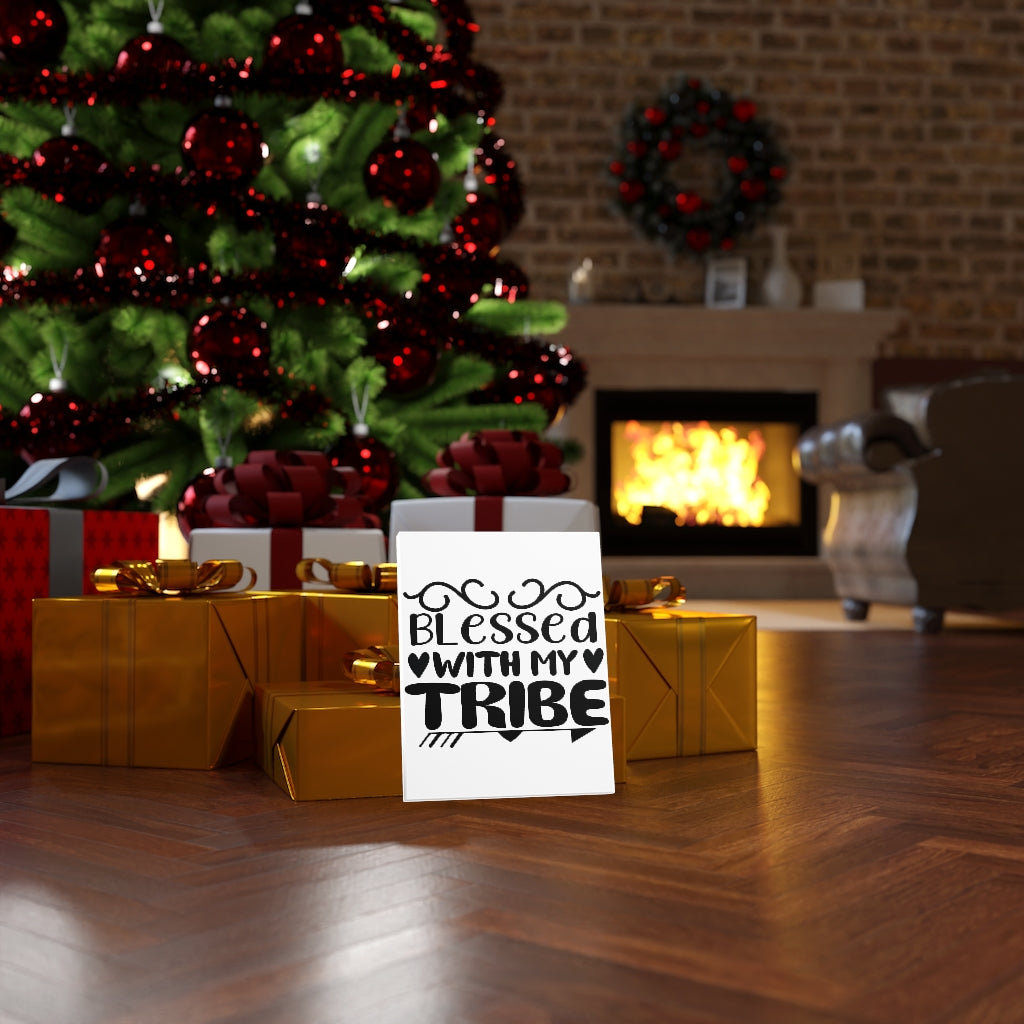 Trinx Inspirational Quote Canvas Blessed With My Tribe Wall Art ...