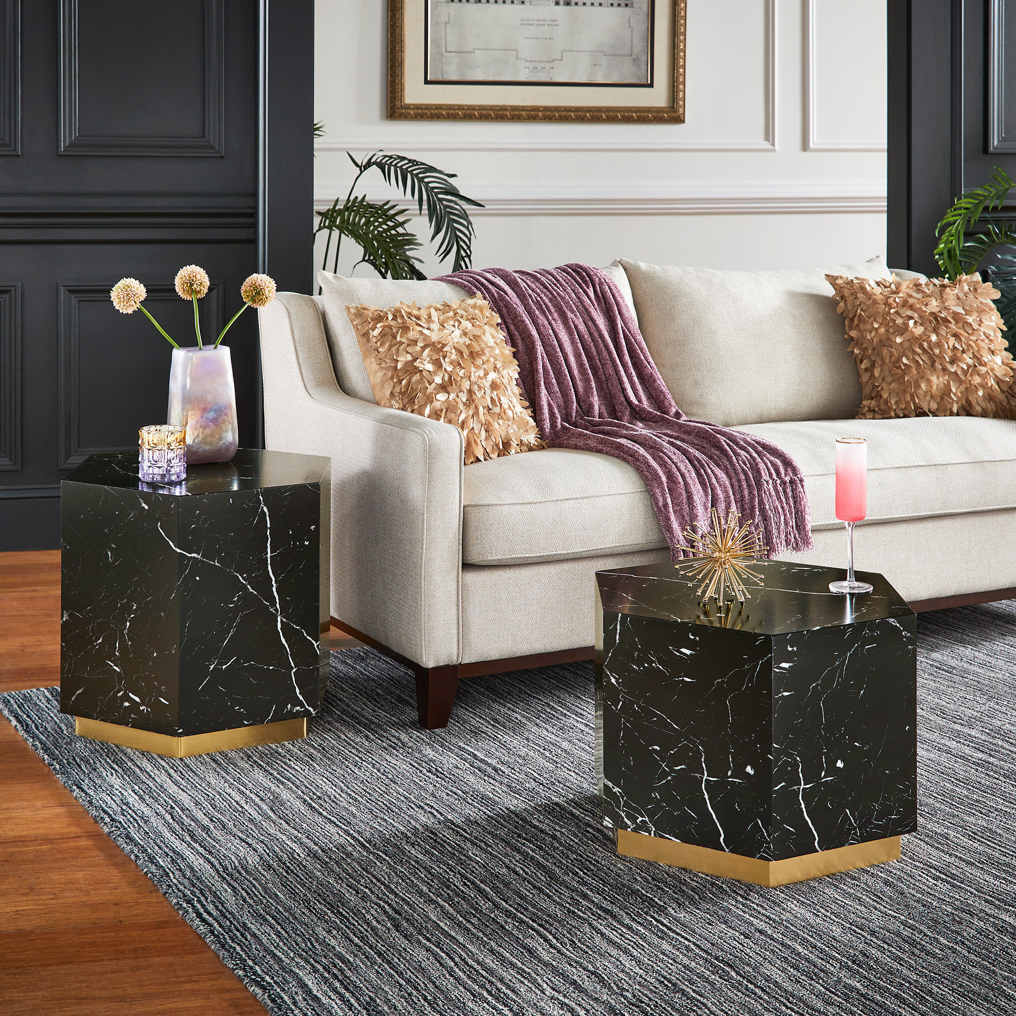 Kingstown Home Roman Faux Marble 2 Piece Coffee Table Set & Reviews ...
