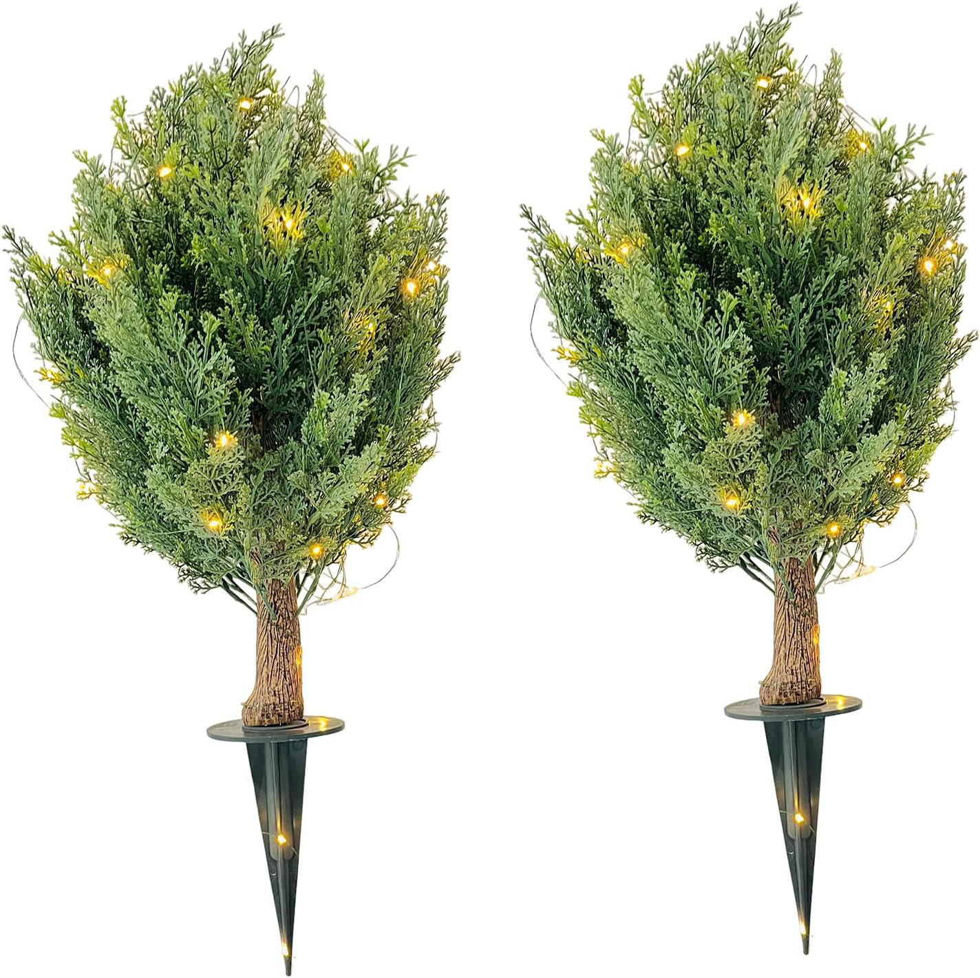 Alcott Hill® Artificial Cypress Shrub Ball Trees 2 Pack 30" Inch Fake ...