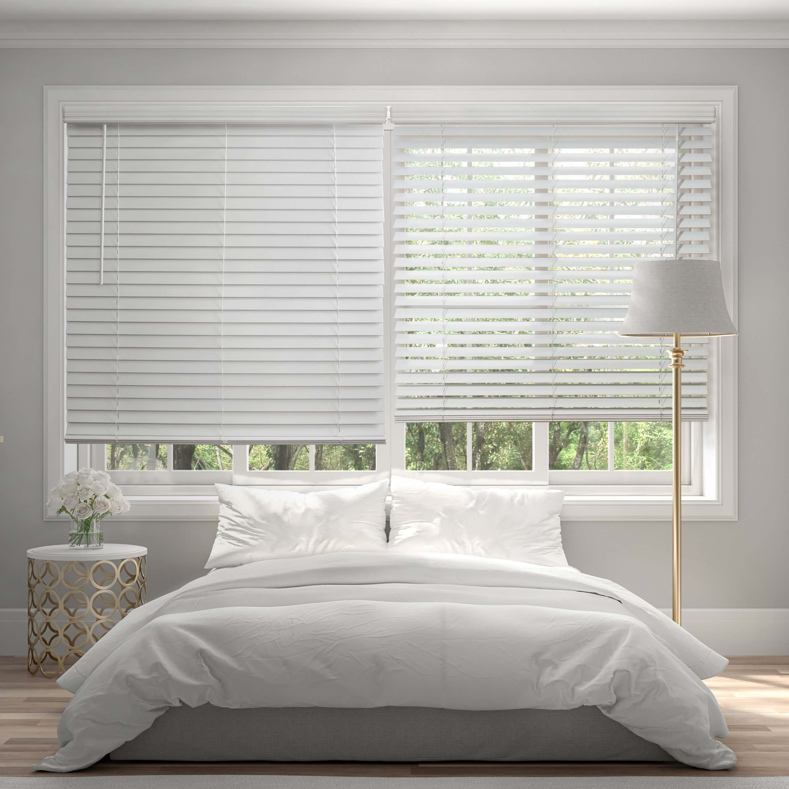 REGAL ESTATE , SPC , Cordless 2" Faux Wood Blinds, 20"W x 48"H | Wayfair