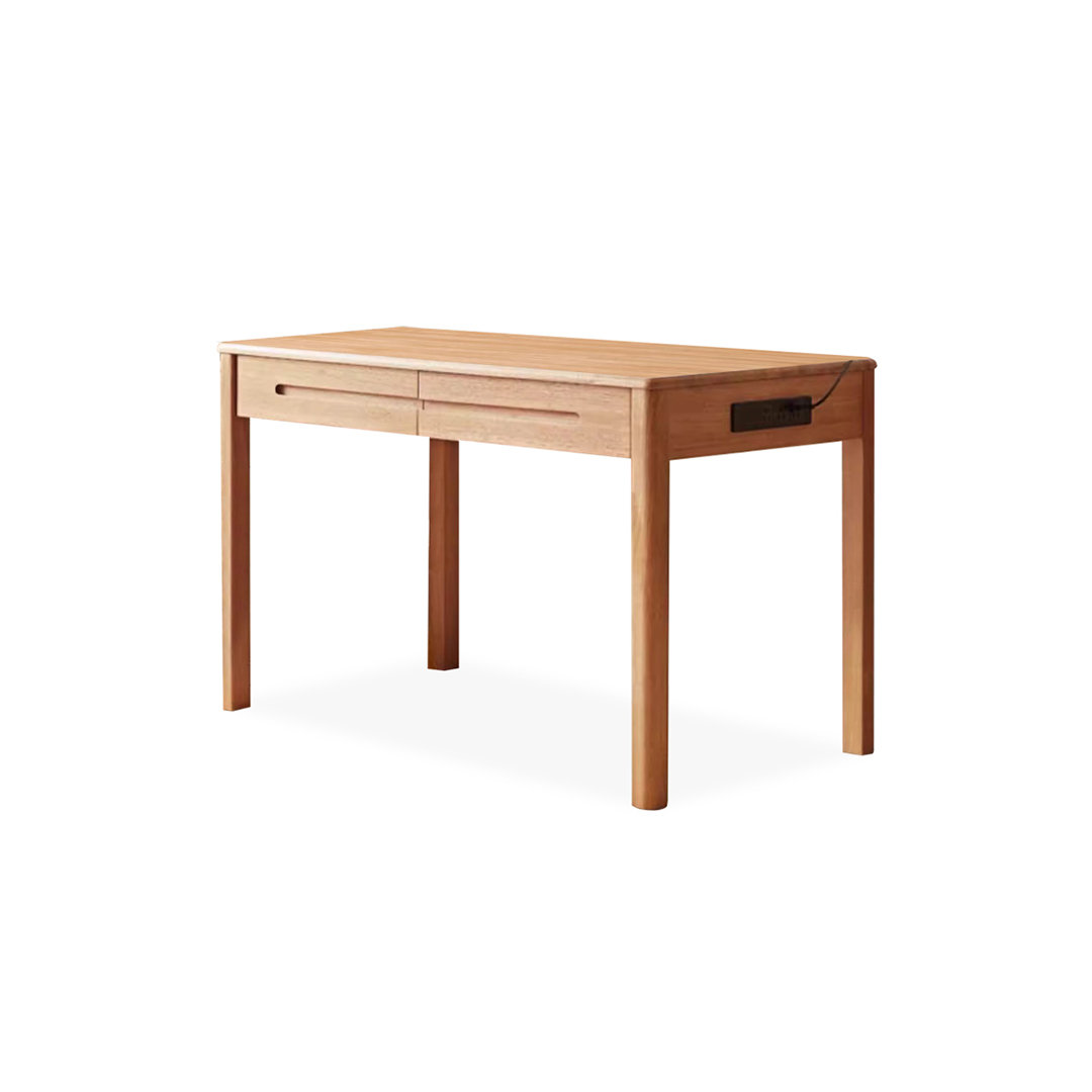 Corrigan Studio® Wood color Rectangle Solid Wood Desks | Wayfair