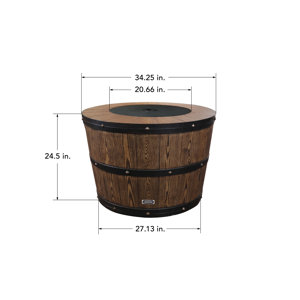 Sunbeam Wine Barrel Concrete Propane/Natural Gas Fire Pit & Reviews ...