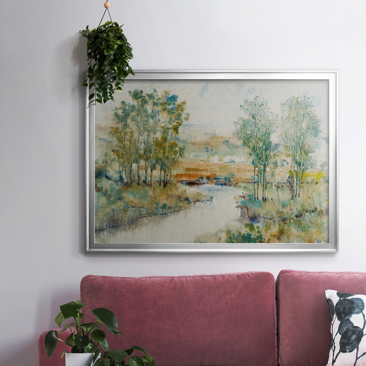Winston Porter Trees On The Creek II Framed On Canvas Print | Wayfair