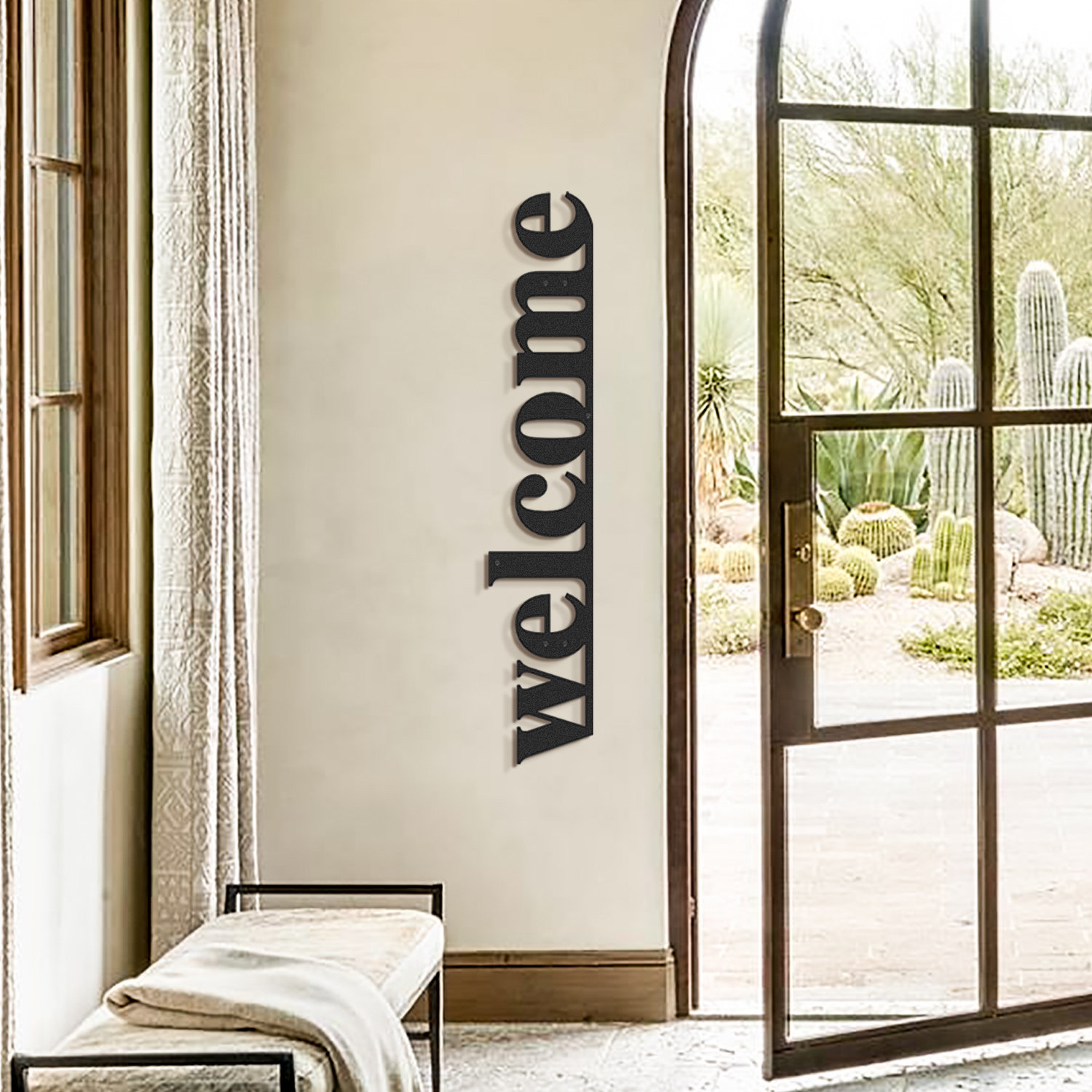 ARTEPERA Metal Welcome Wall Art (Can be hung vertically in either ...