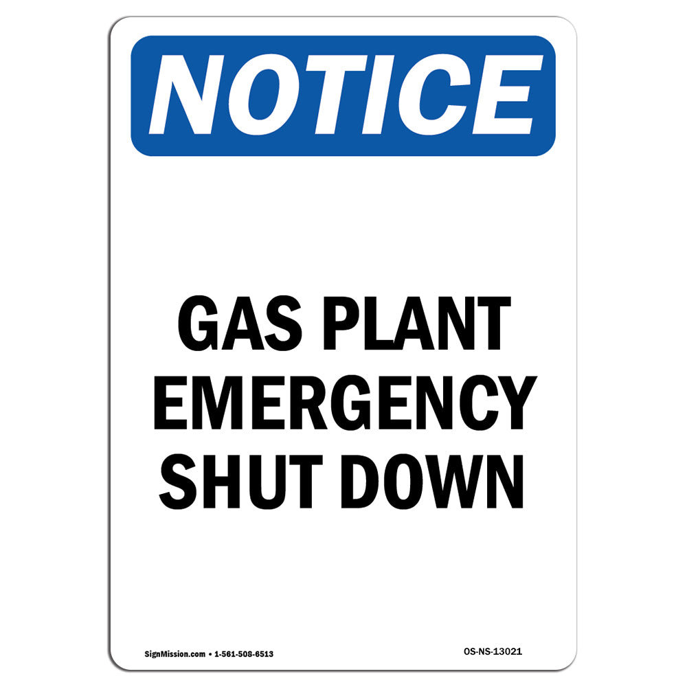 SignMission Gas Plant Emergency Shut Down Sign | Wayfair
