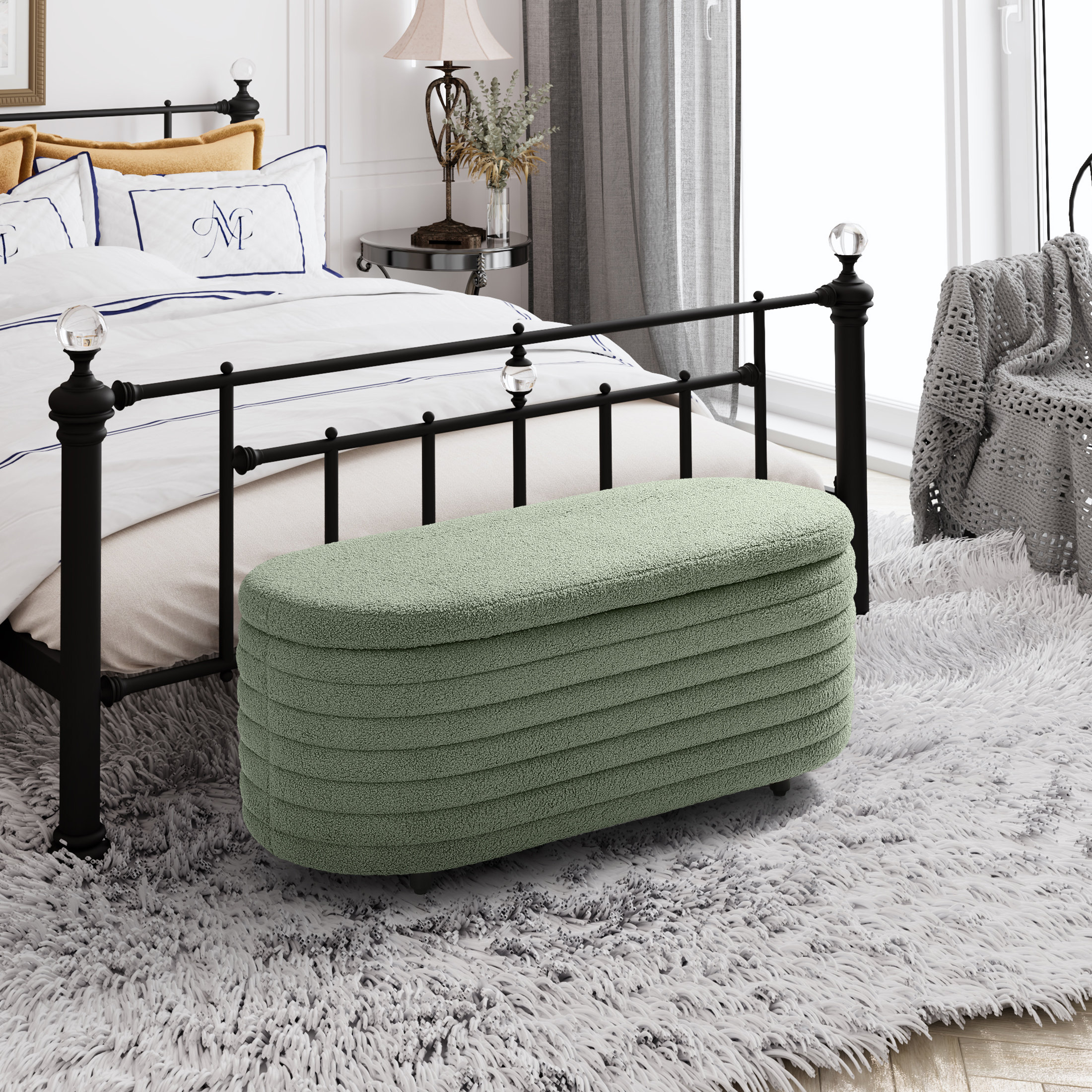 Wade Logan® 42" Wide Sherpa Storage Bench & Reviews | Wayfair