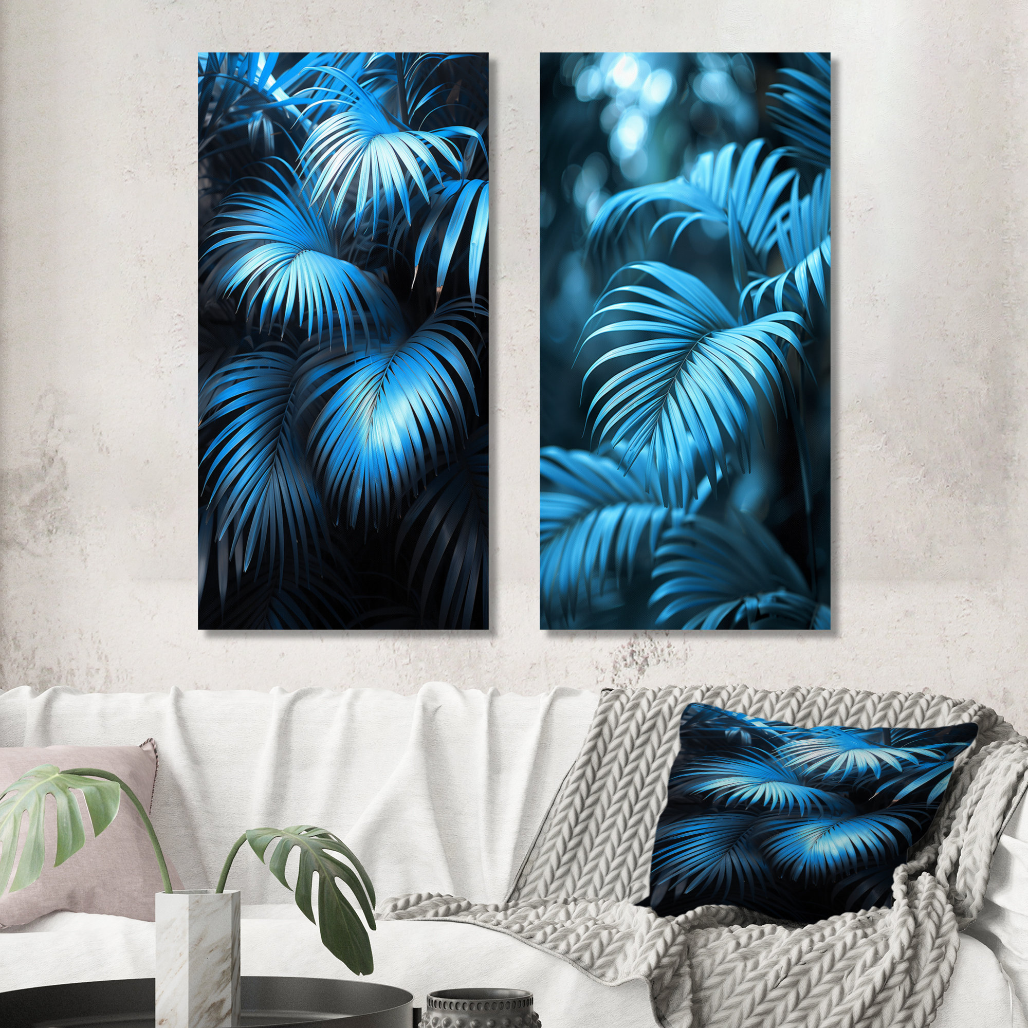 Latitude Run® Blue Palm Trees Natures Nuance I - Palms & Palm Trees ...