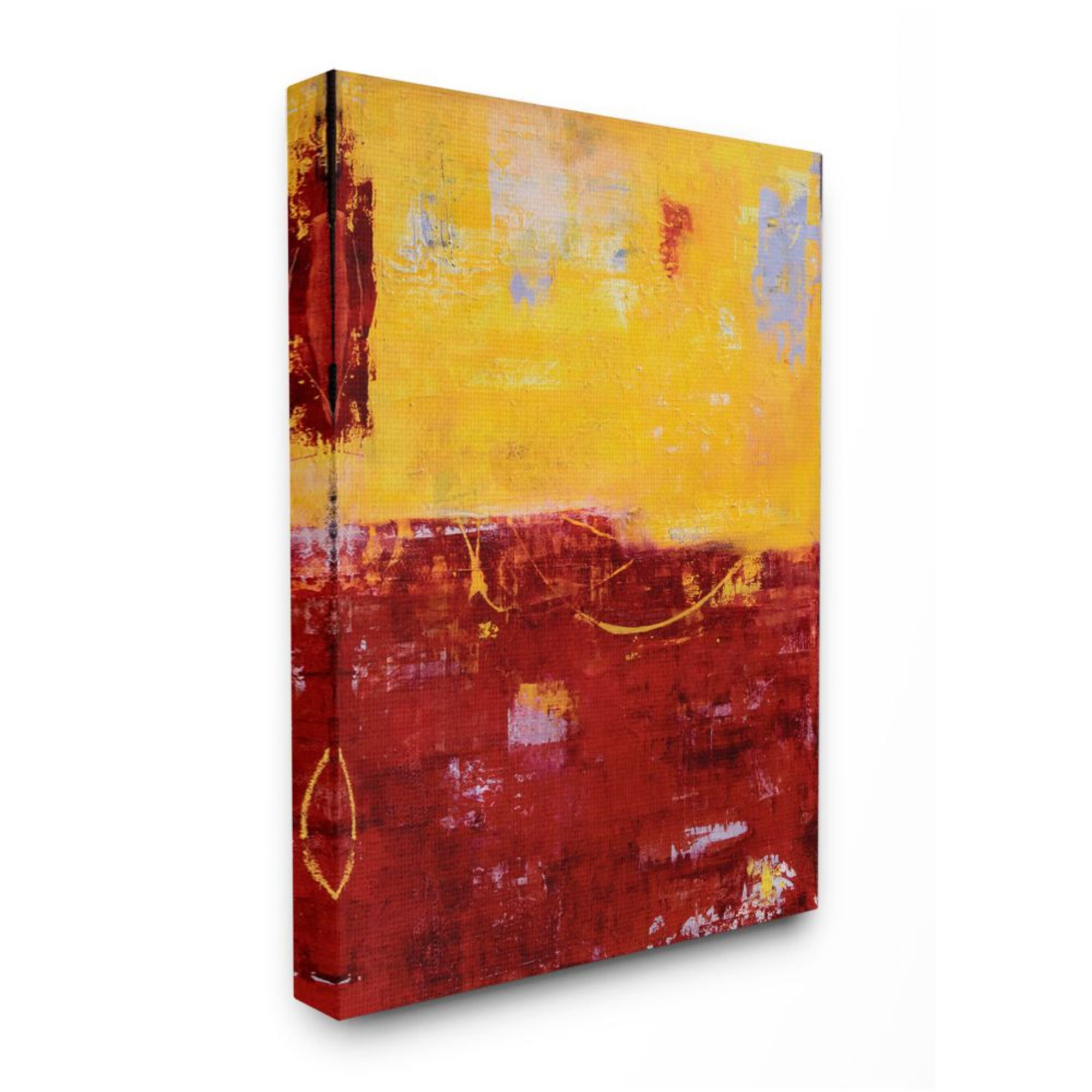 Stupell Industries Red and Yellow Colour Block with Horizon Line by ...