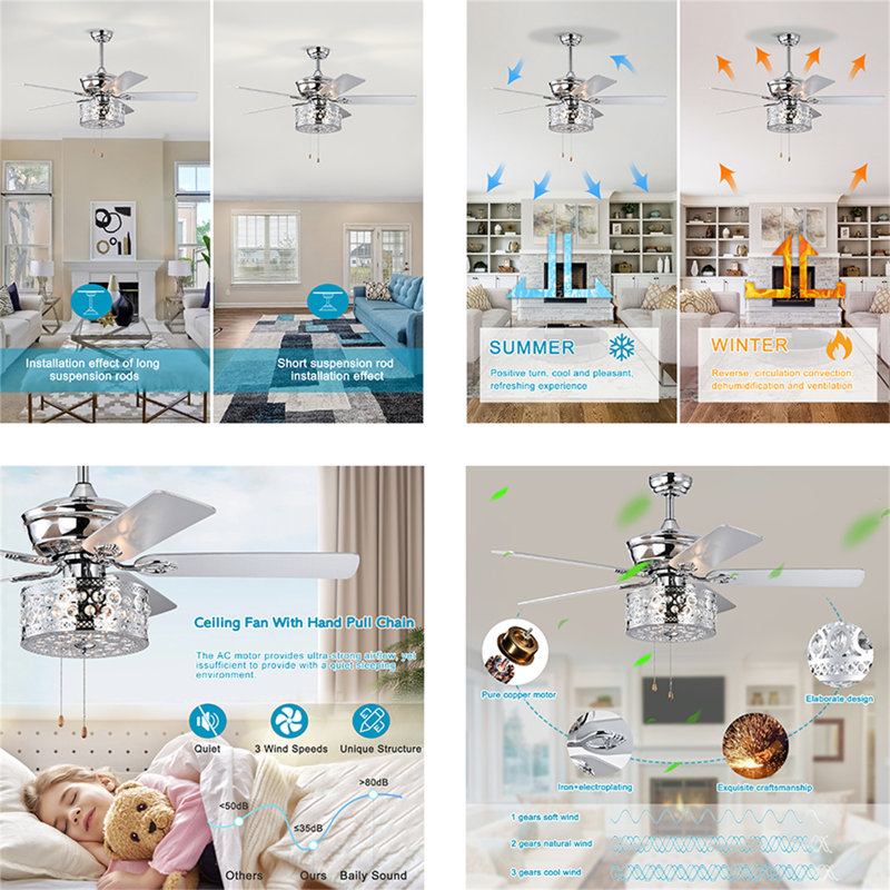 Mercer41 Neng Ceiling Fan with Light Kit | Wayfair