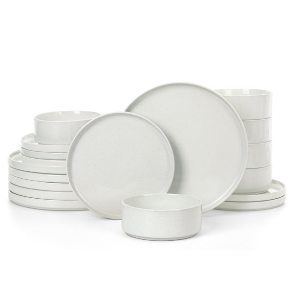 Famiware 18-Piece Dinnerware Sets, Stoneware Dish Set (Set of 6 ...