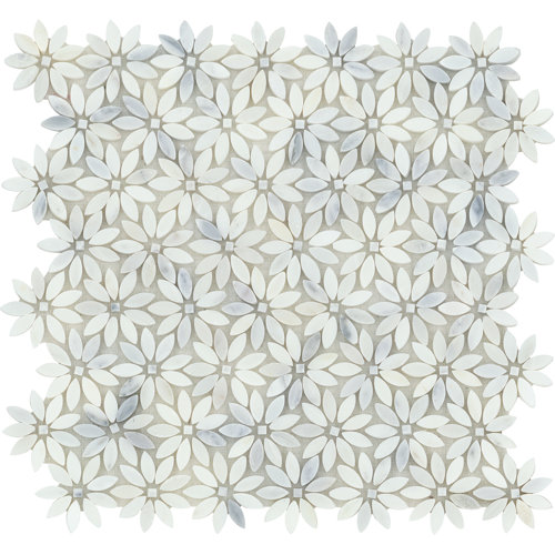 Emser Tile Marble Winter Frost 12" x 13" Natural Stone Novelty Mosaic ...