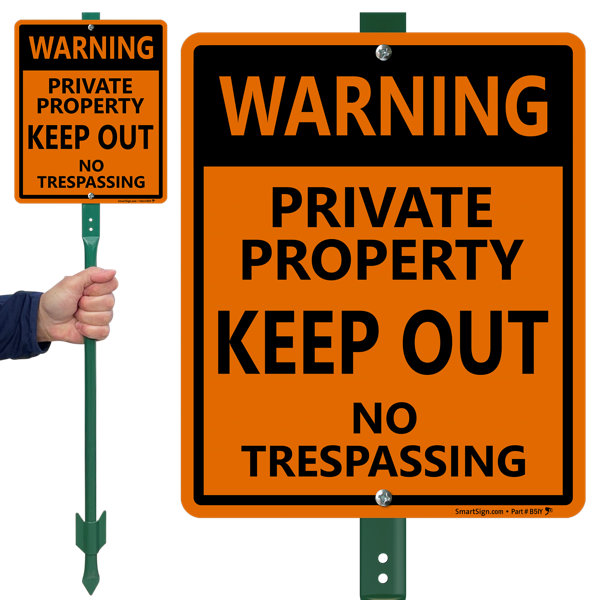 SmartSign Warning - Keep Out, No Trespassing Sign And Stake Kit ...