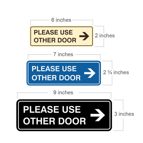 Signs ByLITA Standard Please Use Other Door Right Arrow Sign | Wayfair