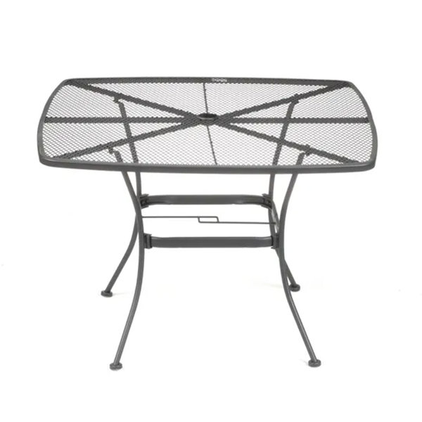 Woodard Uptown 42" Steel Square Bistro Style Patio Dining Table, Black ...