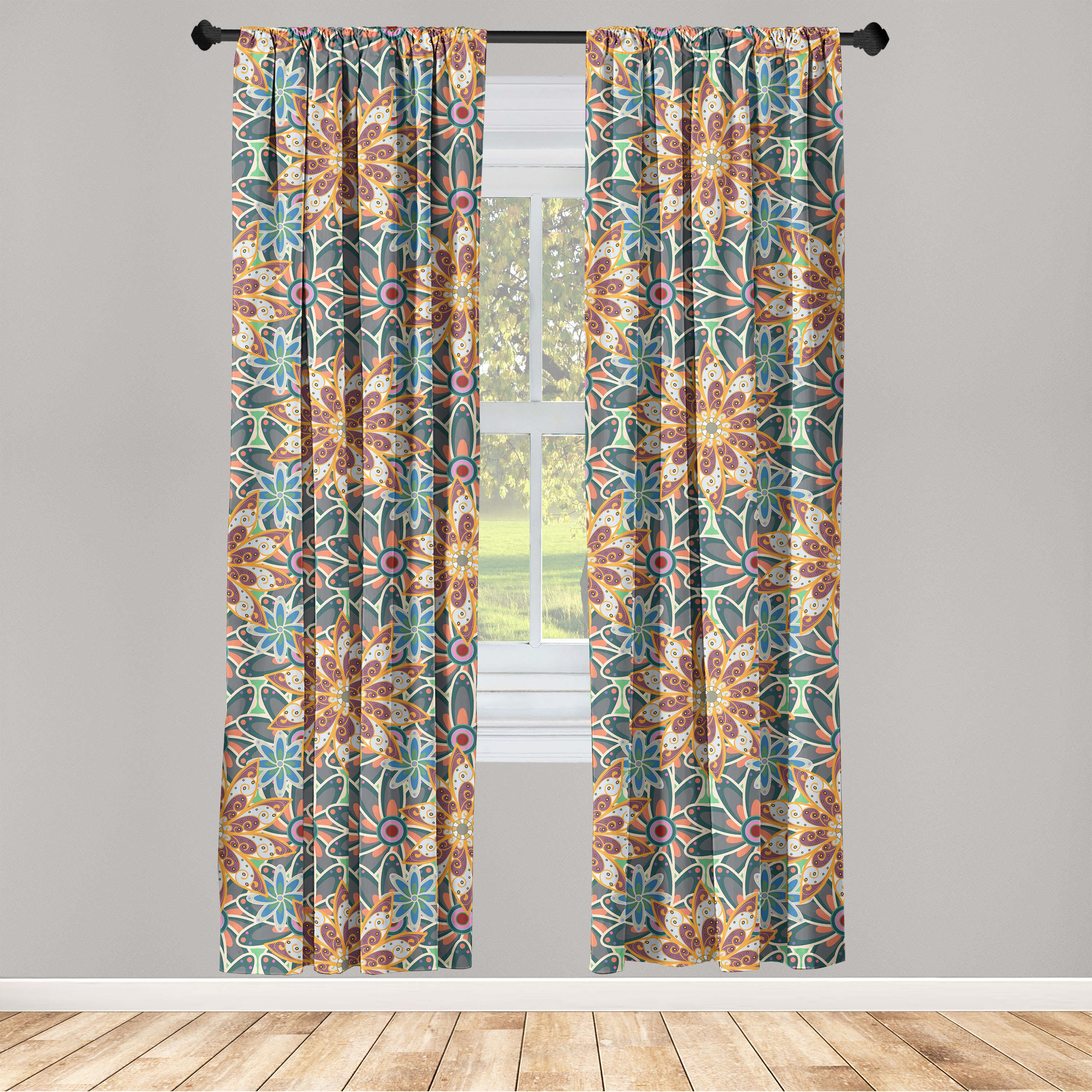 East Urban Home Bammer Microfiber Semi-Sheer Curtain Pair | Wayfair