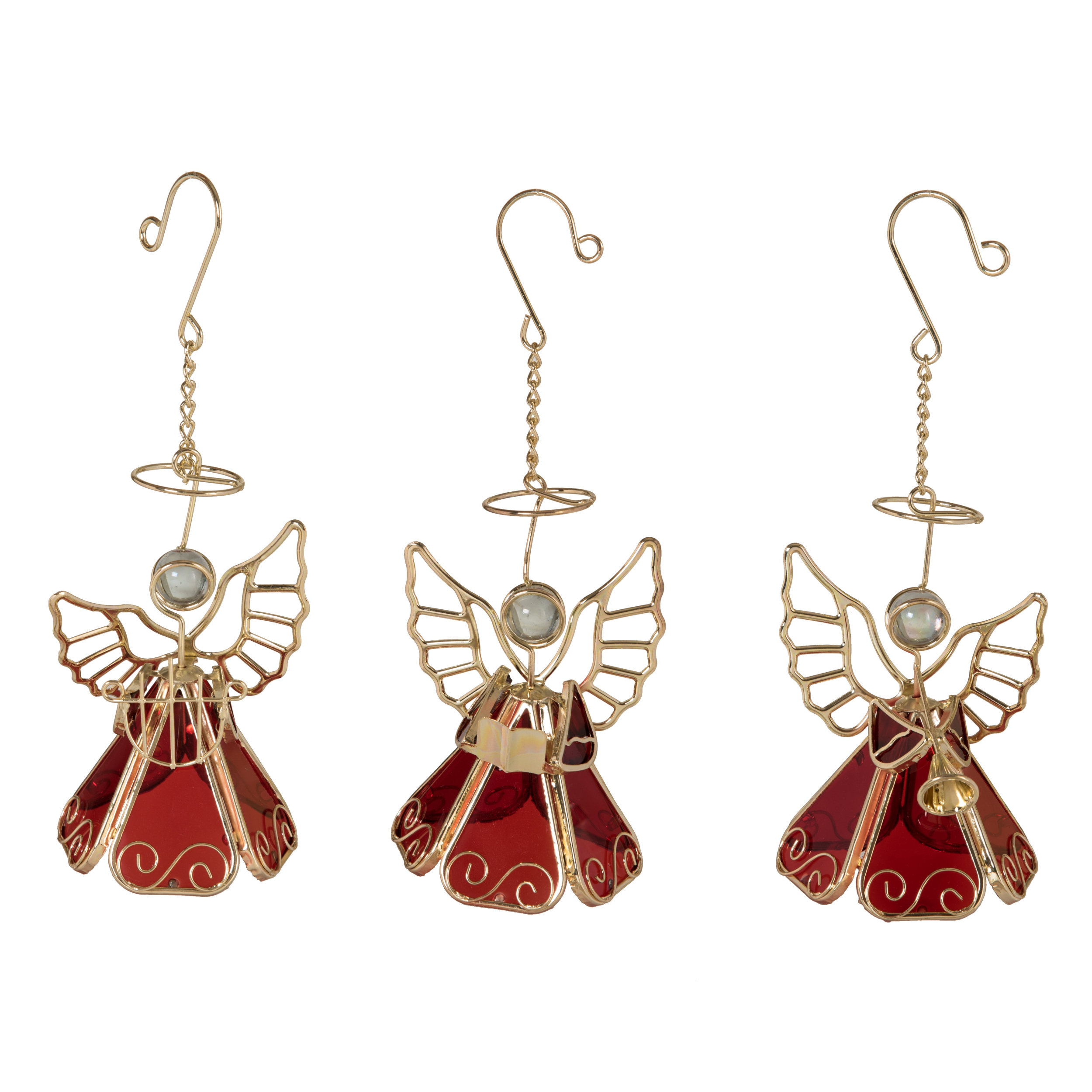 Astoria Grand Metal/Glass Instrument Angel Ornament Set of 3 Christmas ...