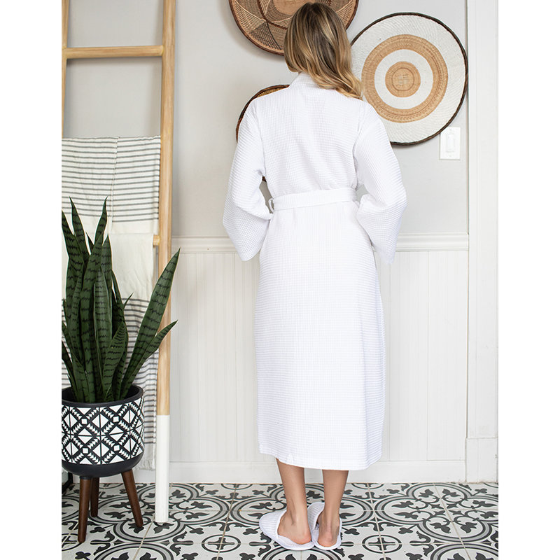 LOTUS LINEN Waffle Kimono Lightweight Robes - Cotton Bath Robe ...