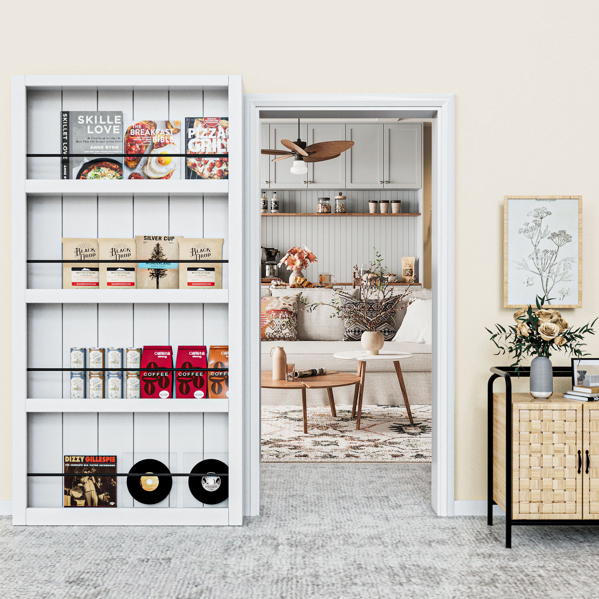 ARK DESIGN 𝑮𝒉𝒐𝒔𝒕 𝑫𝒐𝒐𝒓 Bookshelf-Style Hidden Door with Concealed ...