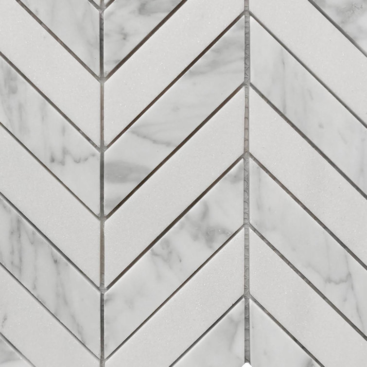 NovoTileStudio Palermo 1'' W x 4'' L Backsplash Marble Tile Mosaic ...