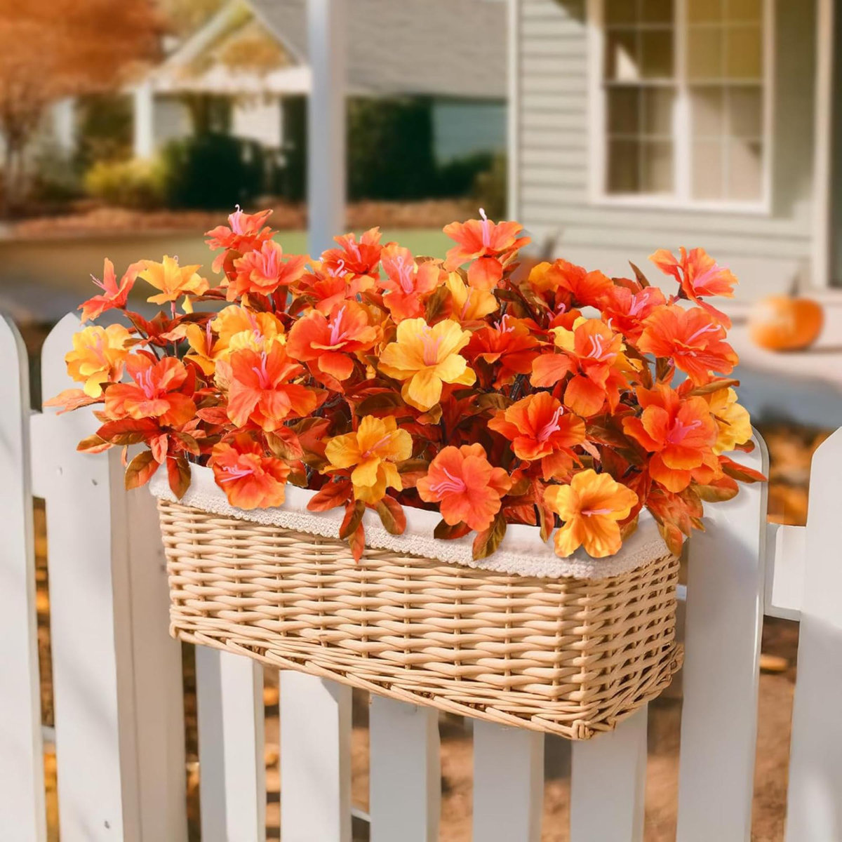 Primrue Artificial Fake Fall Flowers For Outdoor Decor 8 Bundles UV ...