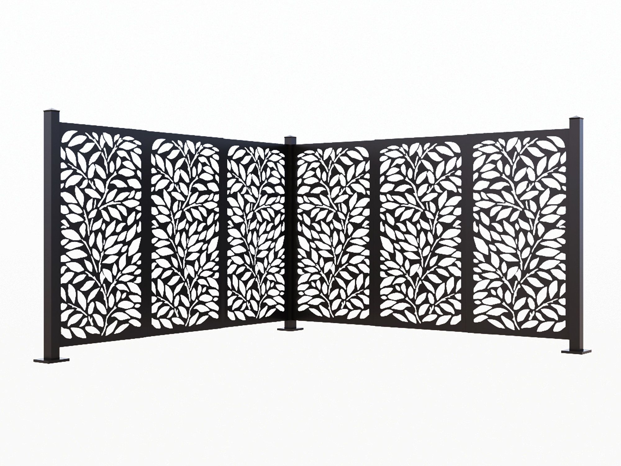 Porpora 79'' W x 53'' H Laser Cut Metal Privacy Screen Fence ...