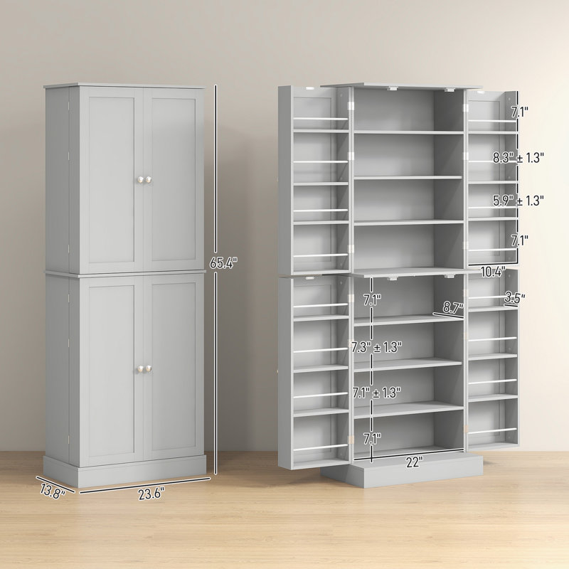 Lark Manor™ Kitchen Pantry Storage Cabinet with Doors and Shelves | Wayfair