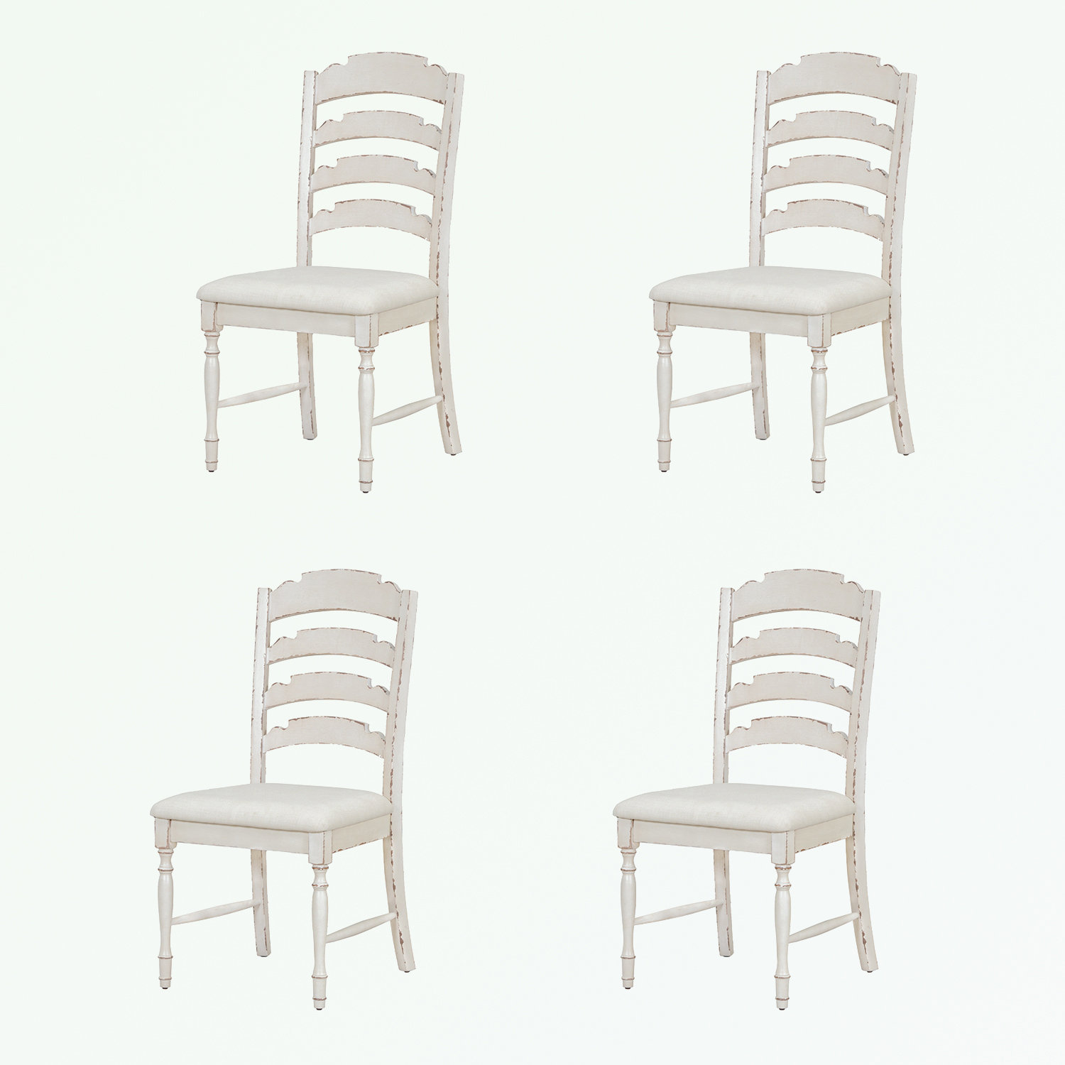 One Allium Way Alexiss Linen Ladder Back Side Chair Dining Chair | Wayfair