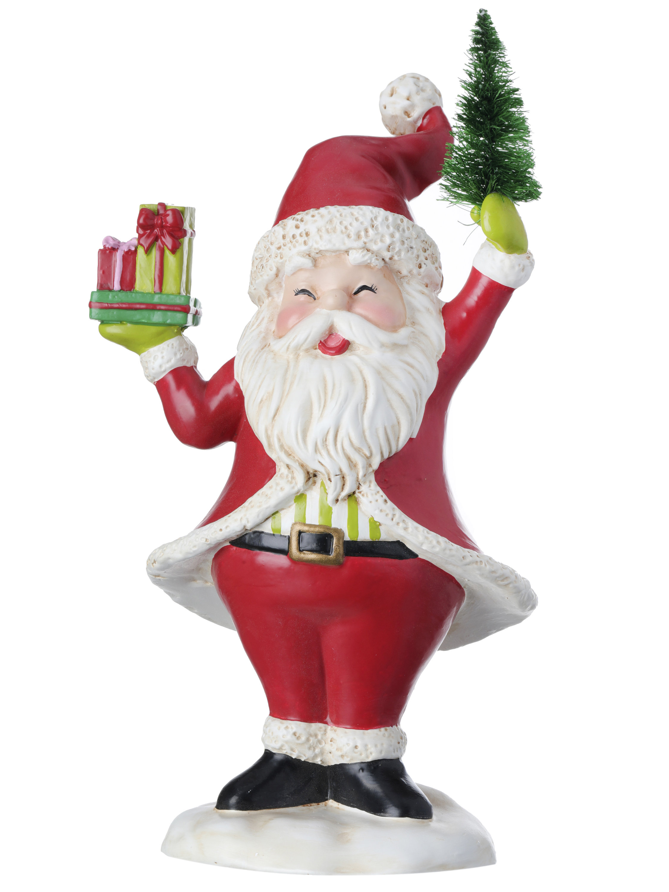 The Holiday Aisle® 8.5" Resin Santa Holding Packages & Tree | Wayfair